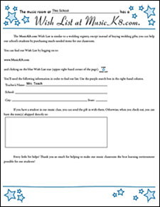 Announce Your Wish List with Our Flyers : MusicK8.com